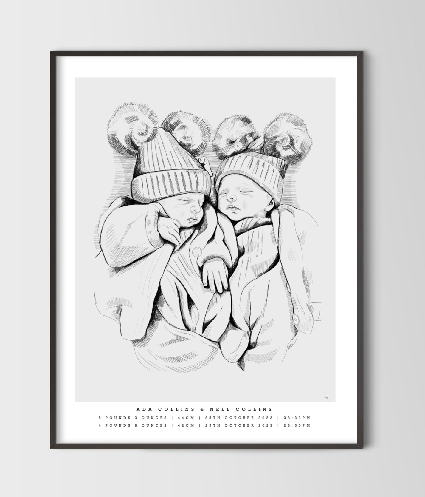 Hand-Drawn Birth Poster – Tildasbirthposter